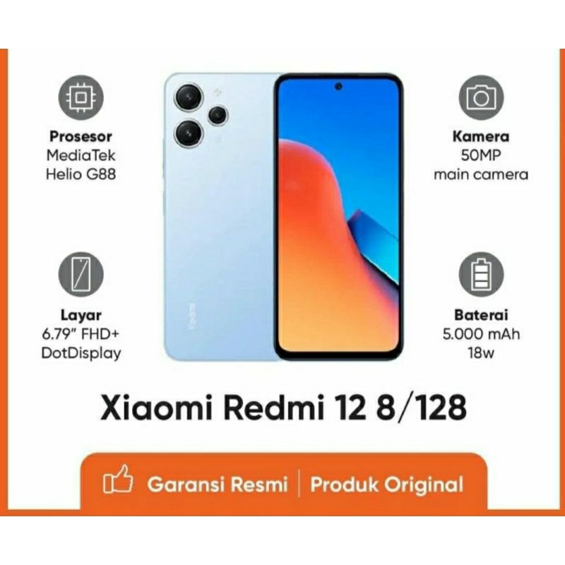 Jual XIAOMI REDMI 12 RAM 8GB/128GB TERBARU GARANSI RESMI GRATIS ...