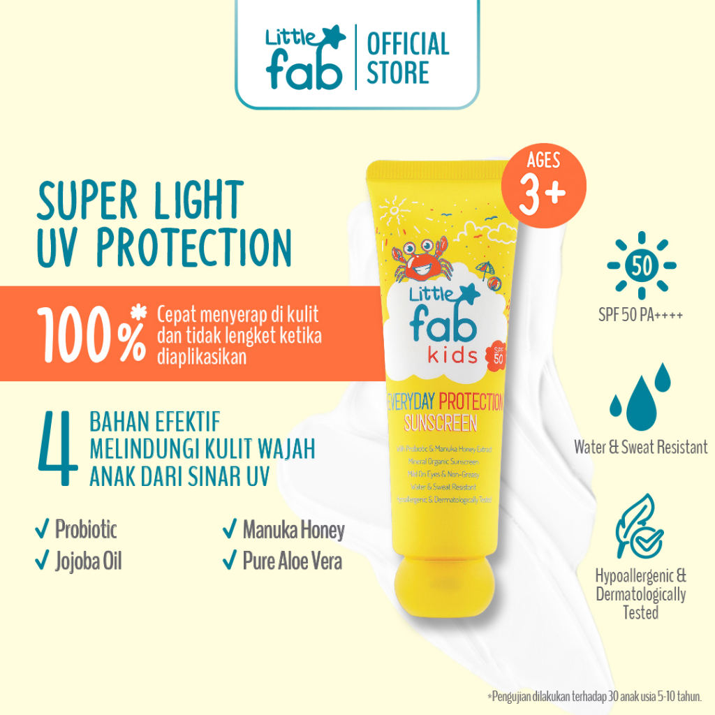 Jual LITTLE FAB KIDS EVERYDAY PROTECTION SUNSCREEN / SKINCARE ANAK ...