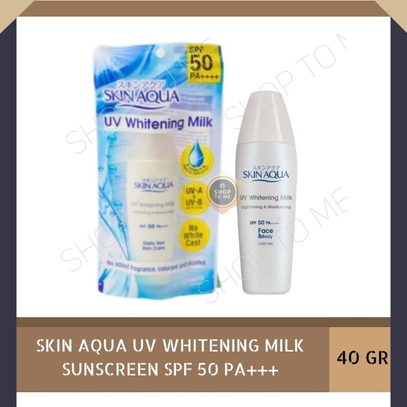 Jual SKIN AQUA UV Whitening Milk SPF50 PA+++ 40gr Sunscreen Tabir Surya | Shopee Indonesia