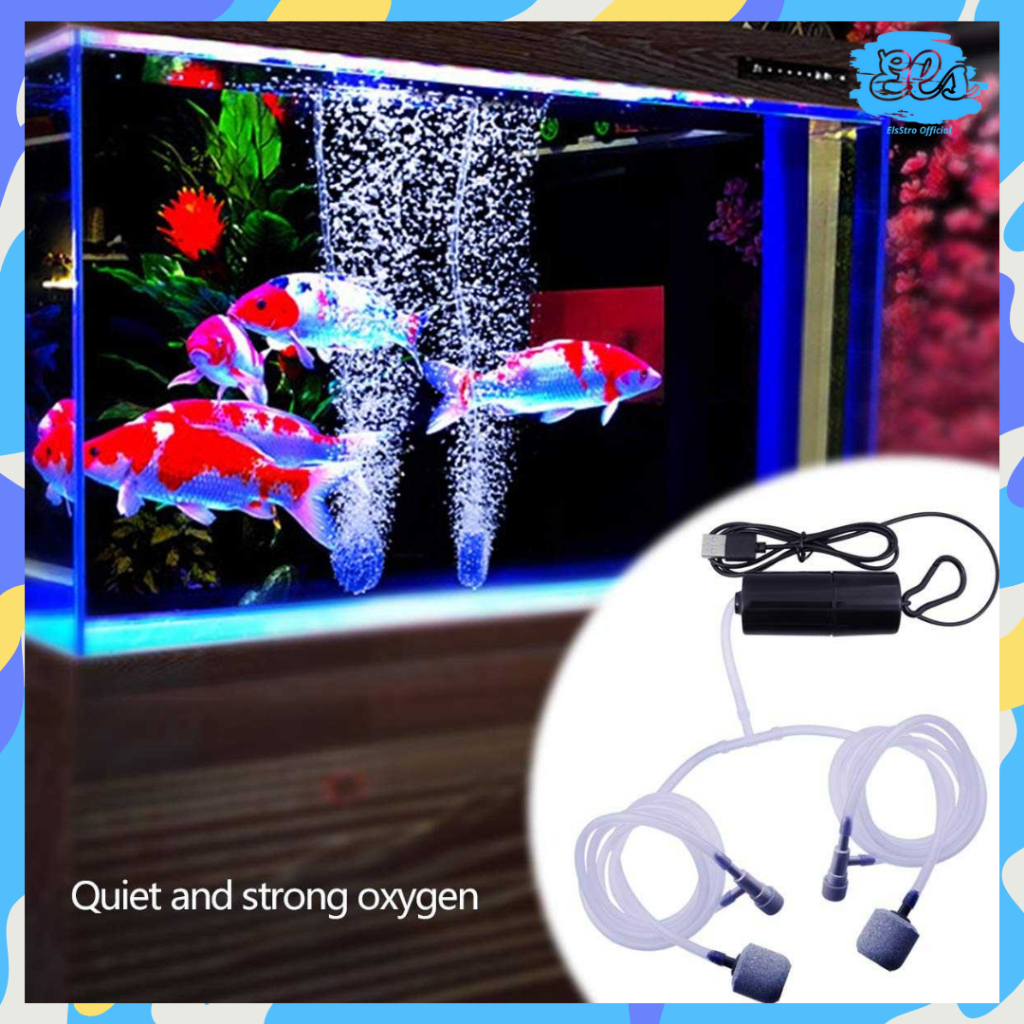 Jual Pompa Udara Aquarium Aerator Kecil Mini Usb portable 1W DC ...