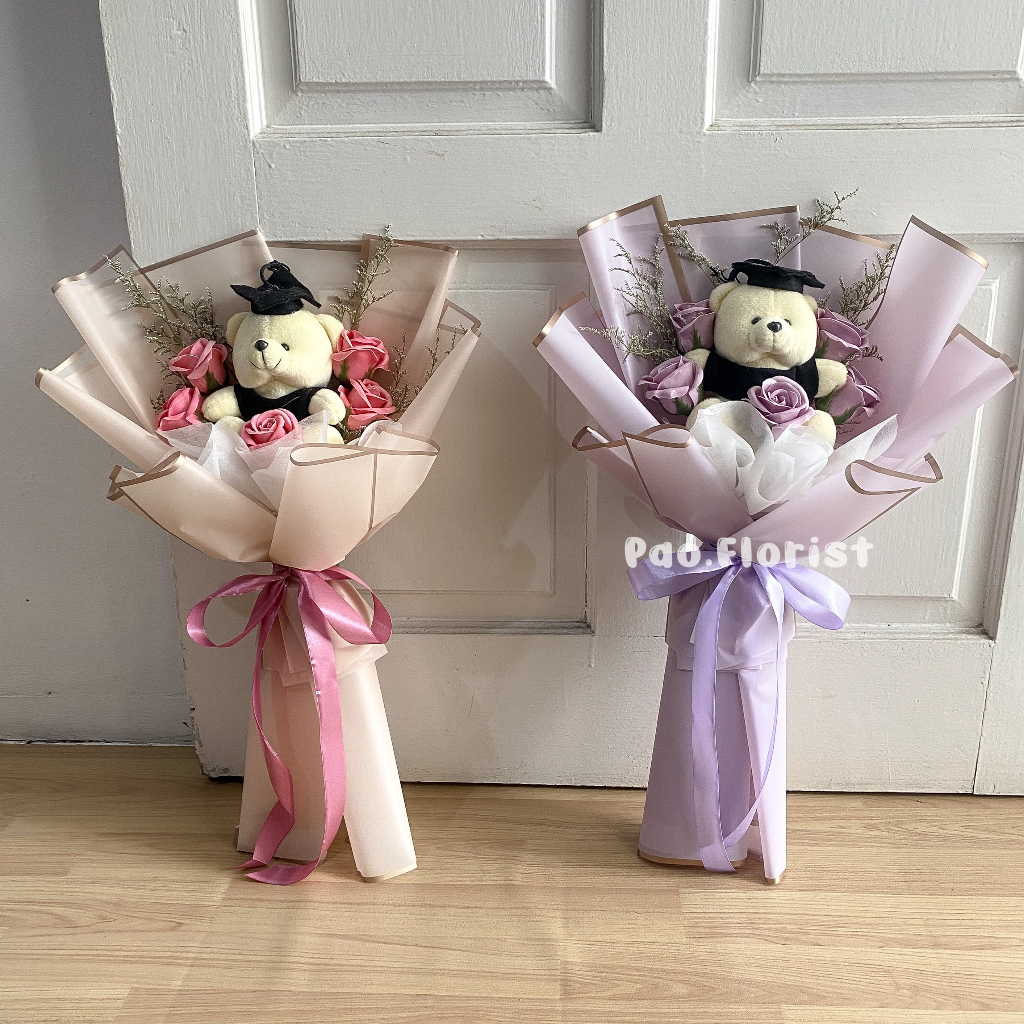 Jual PAO FLORIST Teddy Graduation + 5 Pcs Soap Rose PAO FLORIST / Bunga ...