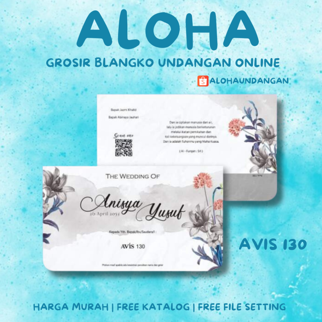 Jual BLANGKO UNDANGAN NIKAH MURAH AVIS 130 | Aloha Undangan | Shopee ...