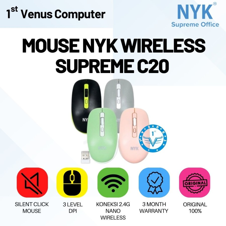 Jual MOUSE WIRELESS NYK SUPREME C20 SILENT / MOUSE WIRELESS NYK ...