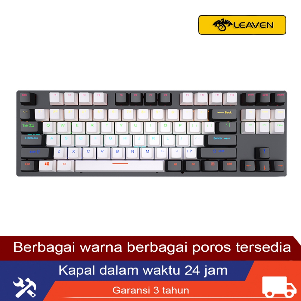 Jual LEAVEN K550 keyboard mechanical gaming rgb murah usb blue switch red switch hotswap ...