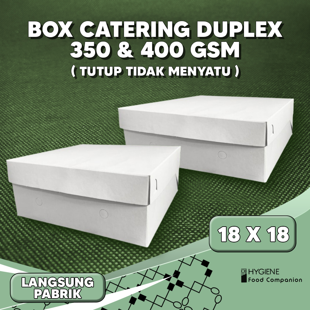 Jual CATERING BOX DUPLEX 18 X 18 / KOTAK MAKAN KERTAS PUTIH UK.18 ...