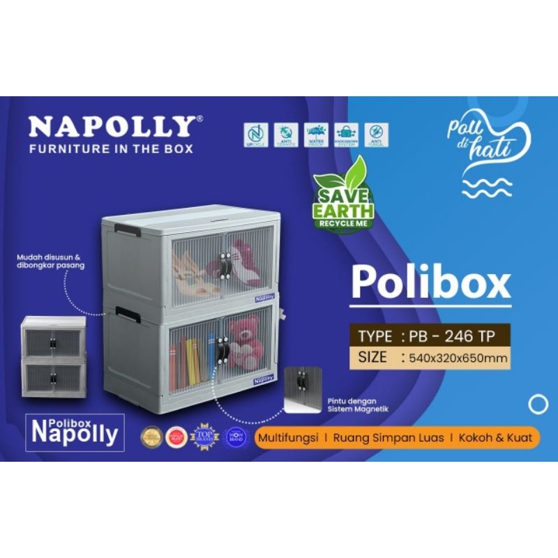 Jual Lemari Plastik Storage Box Lipat Napolly (Napolly Polibox) | Shopee Indonesia