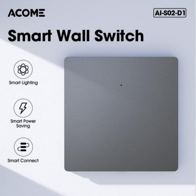 Jual Smart Wall Switch Saklar App ACOME AI-S02-D1 ( EU 1 Gang ) Remote ...