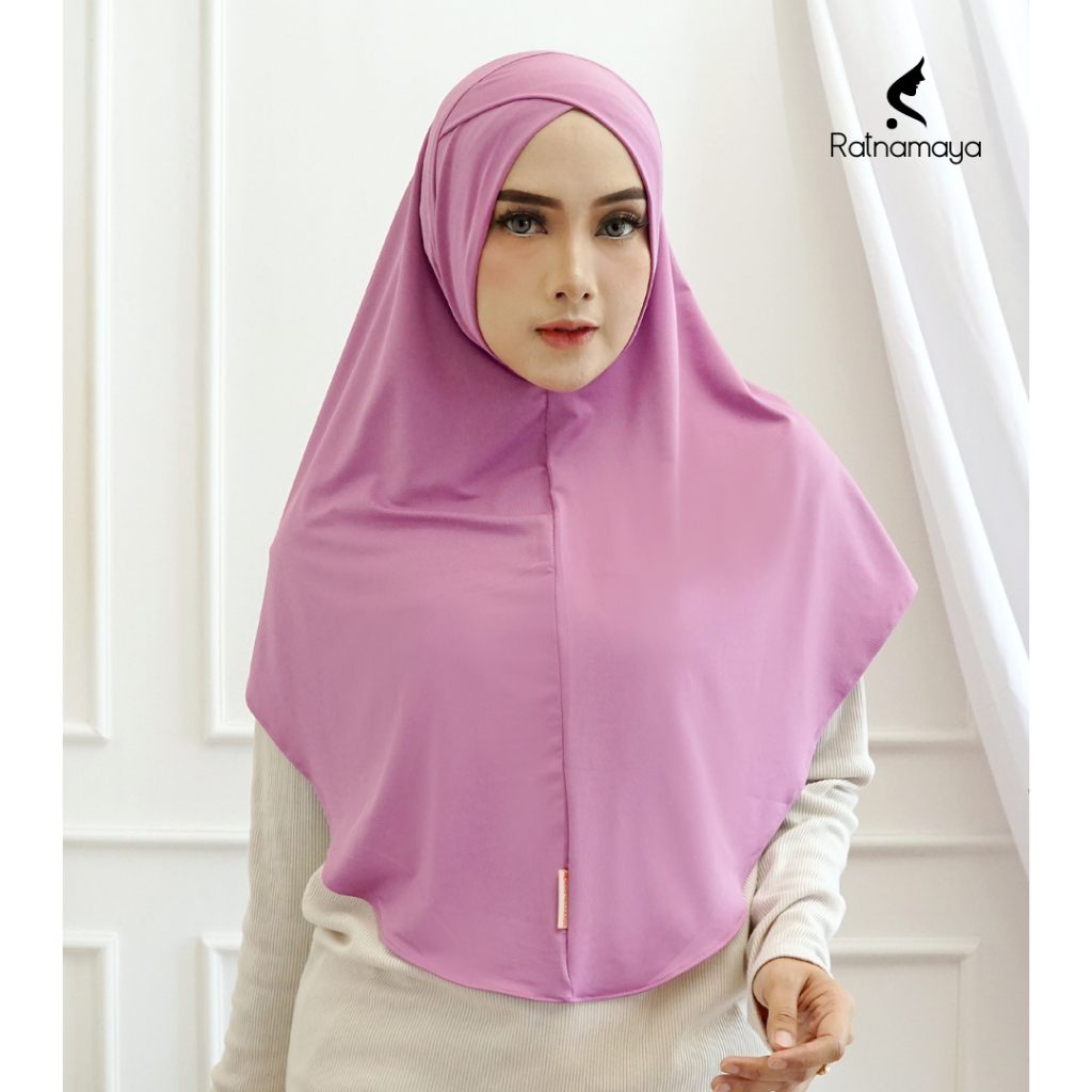 Jual Jilbab Hijab Kerudung Instan Bergo Malay Non Pet Silang Naomi | Bergo Instan Non Pet Jersey ...
