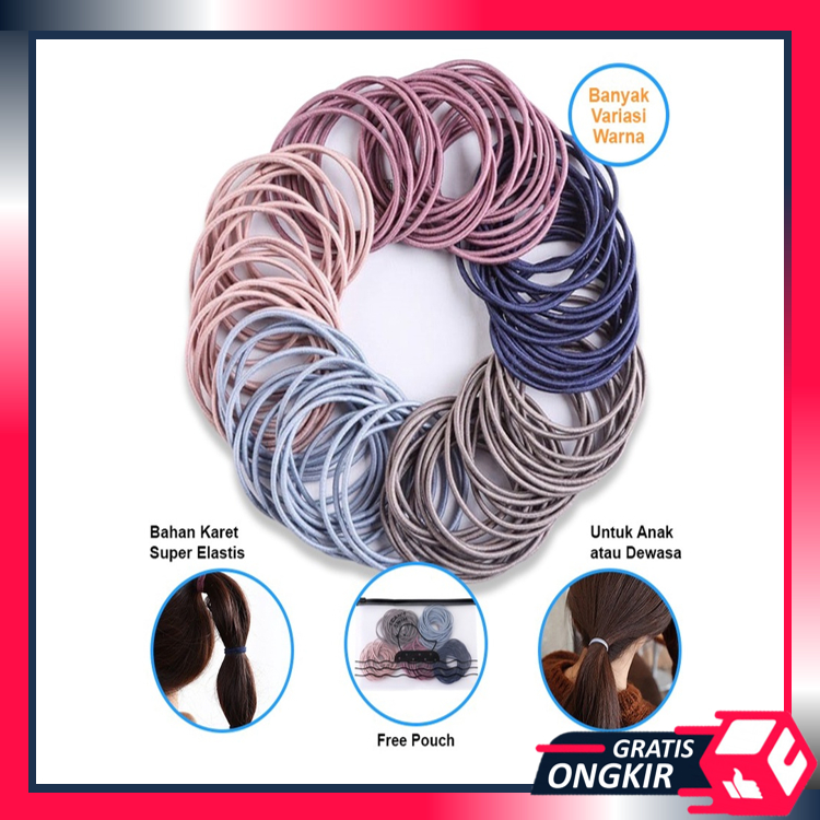 Jual Gratis Ongkir - F705 Ikat Rambut Karet Polos Elastis Gaya Korea ...