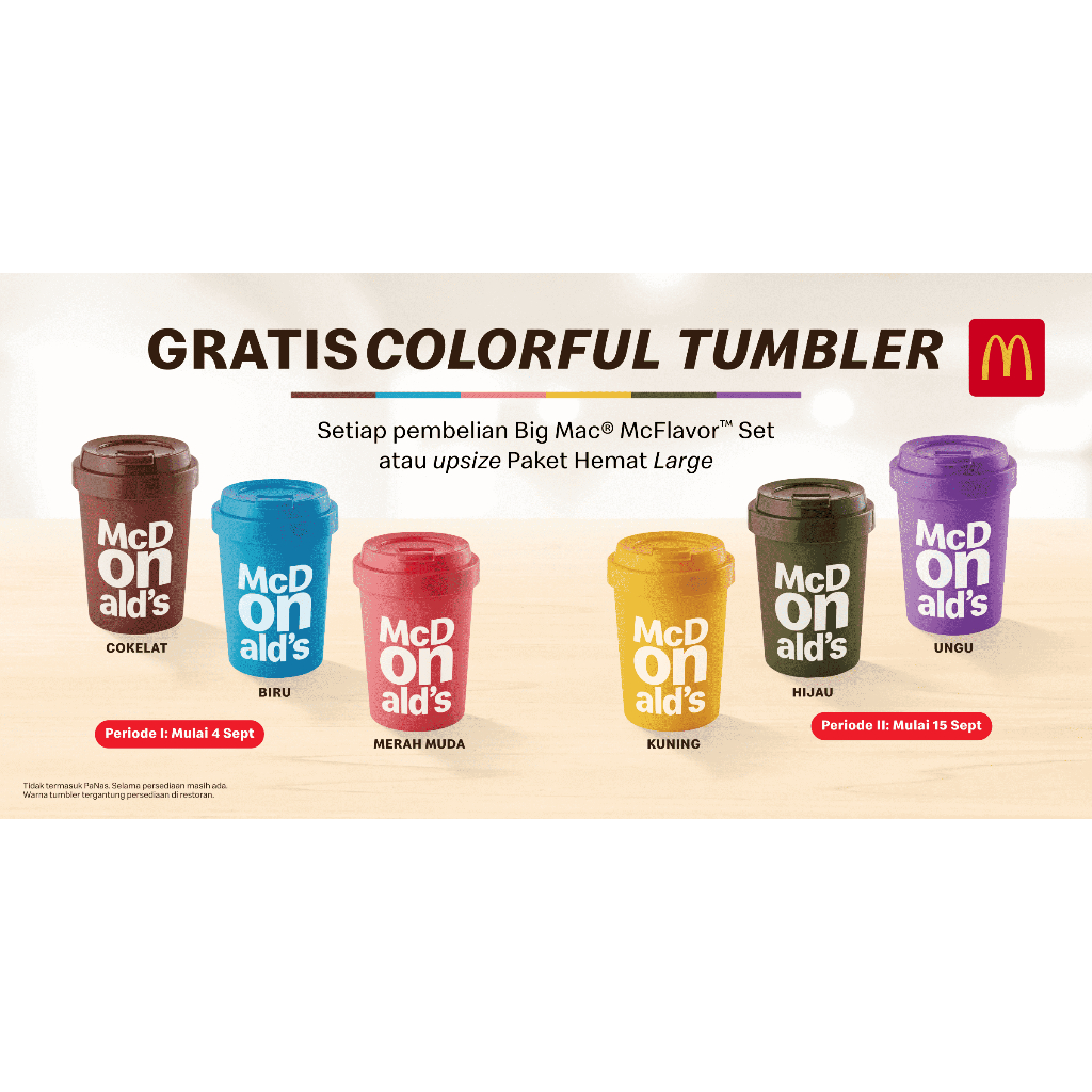 Jual Colorful Tumbler McD McDonald's Indonesia September 2023 | Shopee ...