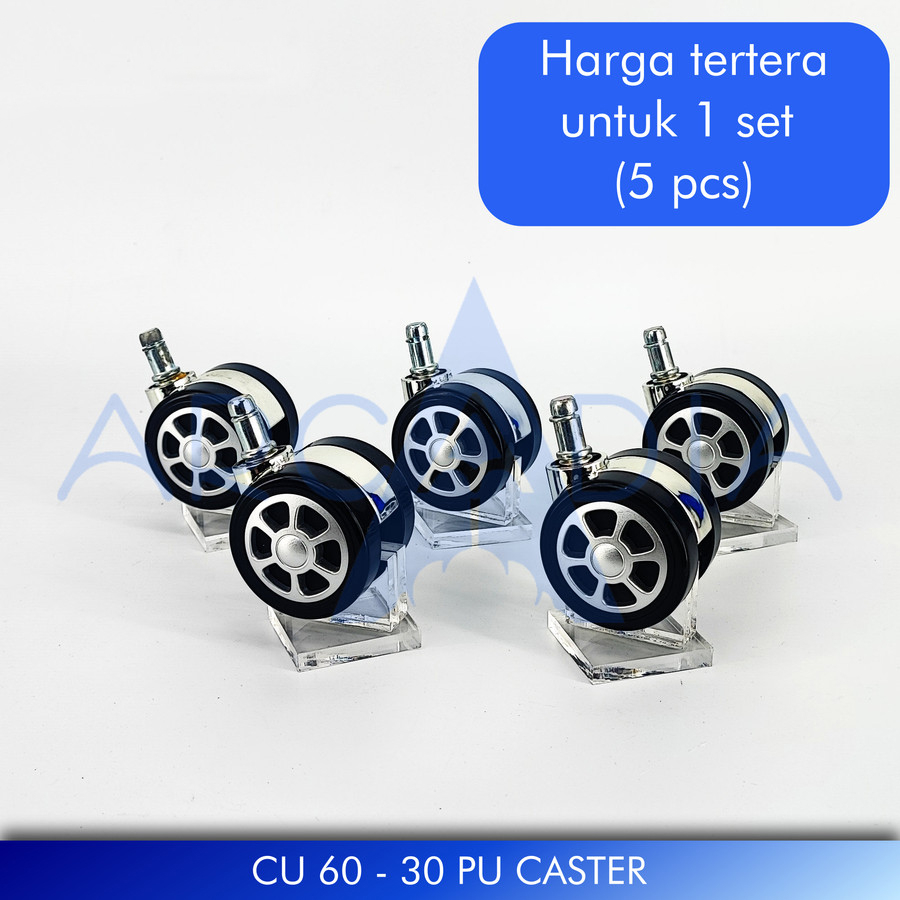 Jual Roda Kursi Kantor Caster PU Wheel 60mm CU 60-30 | Shopee Indonesia