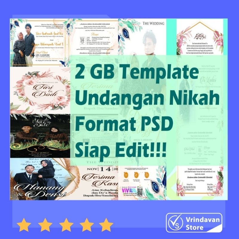 Jual 2 GB Template Undangan Nikah Format PSD Siap Edit | Shopee Indonesia