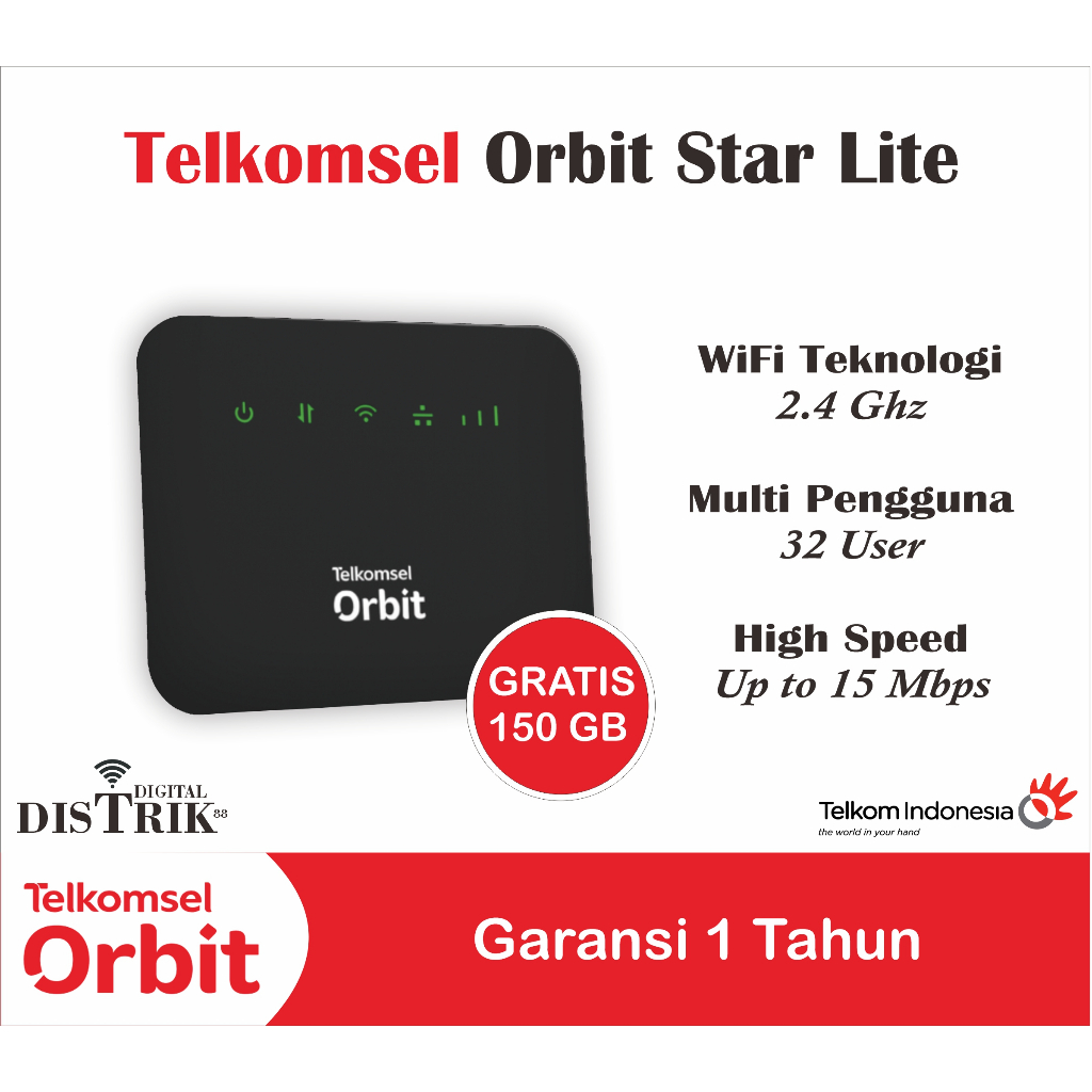 Jual Modem Telkomsel Orbit Star Lite Black High Speed 4G | Shopee Indonesia