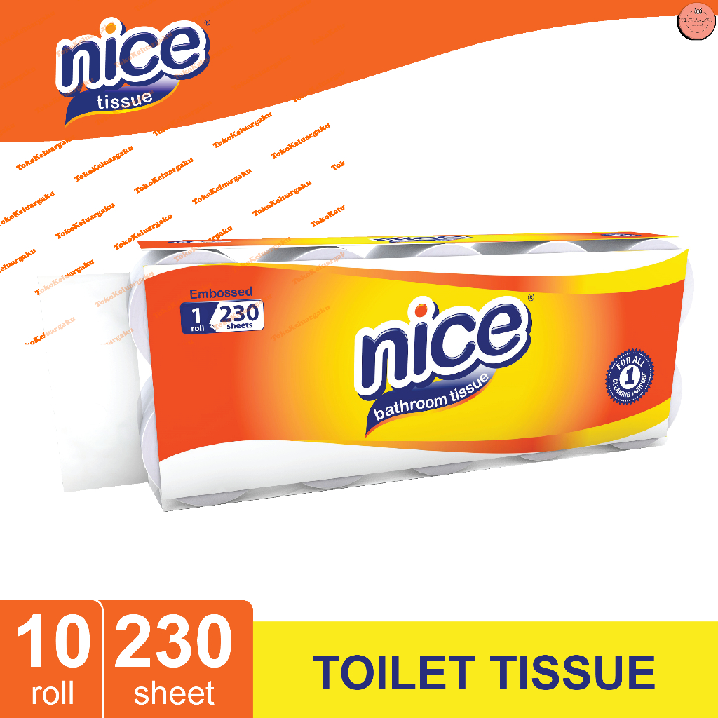 Jual Nice Tissue Toilet isi 10 rolls 230sheets Bathroom Toilet Tissue ...