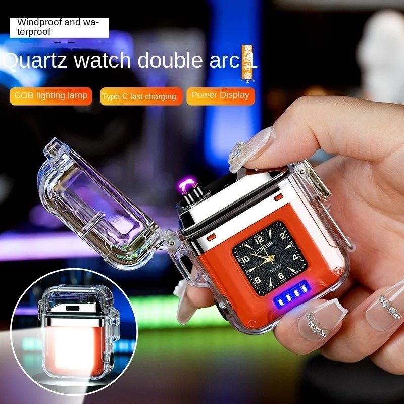 Jual korek api elektrik plasma dengan jam dan senter | Shopee Indonesia