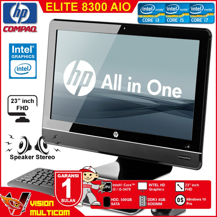 Jual PC All In One HP ELITE 8300 Core i5 / i7-3770 | 4GB/500GB | 23 ...