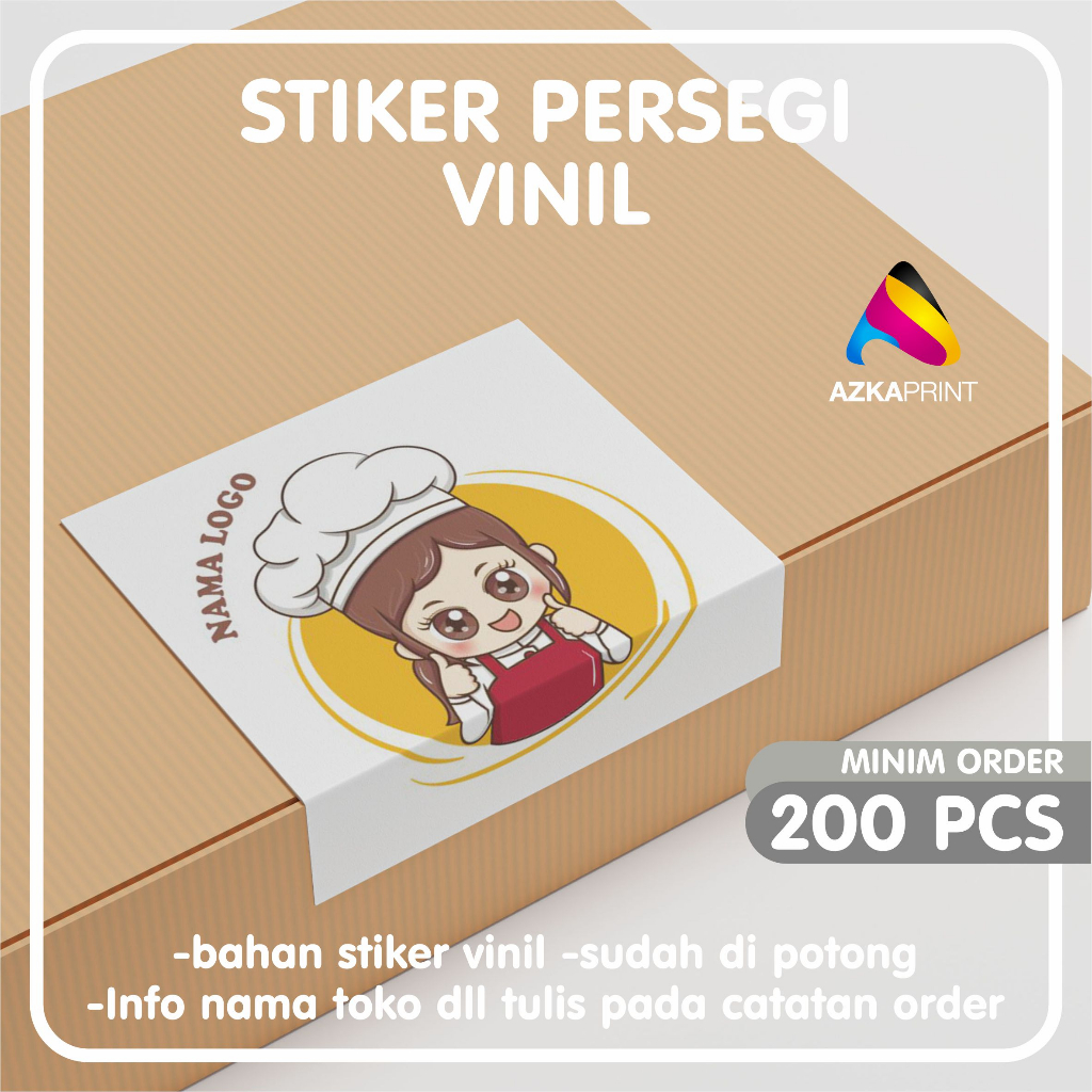 Jual [VINIL] CETAK STIKER PERSEGI - CETAK LABEL LOGO | Shopee Indonesia