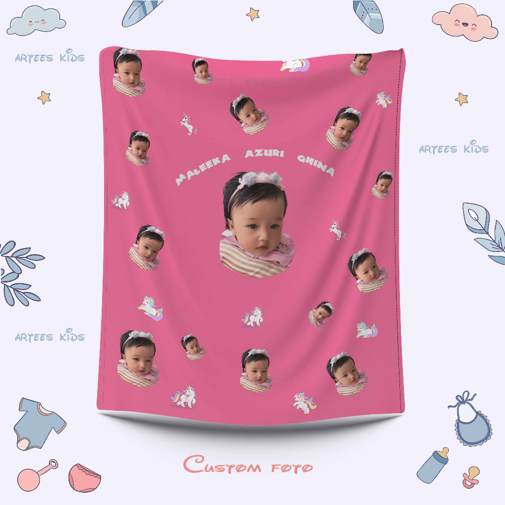 Jual Custom selimut baby nama dan foto | Shopee Indonesia