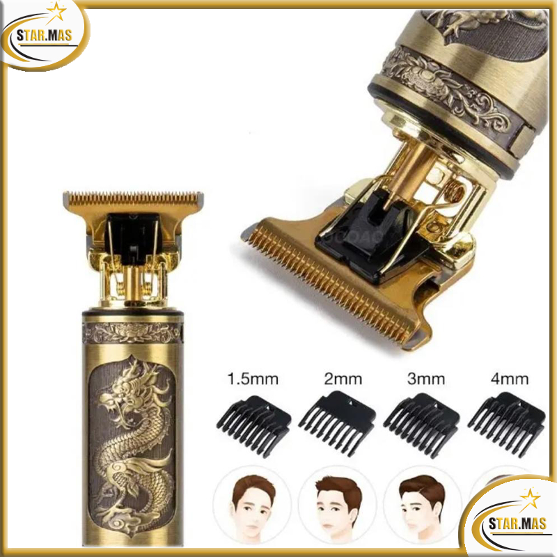 Jual Alat Cukur Jenggot/Mesin Cukur Rambut Listrik/USB Rechargeable Razor/naga T9 Vintage Alat ...