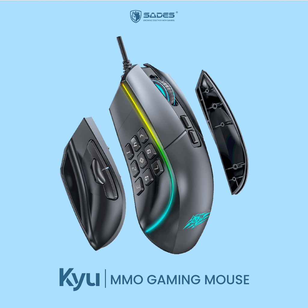 Jual Mouse Gaming MMO/MOBA SADES KYU | Shopee Indonesia