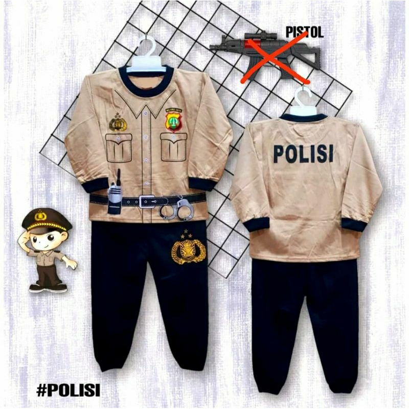 Jual SETELAN BAJU SERAGAM POLISI ANAK / BAJU KOSTUM POLISI ANAK LAKI ...