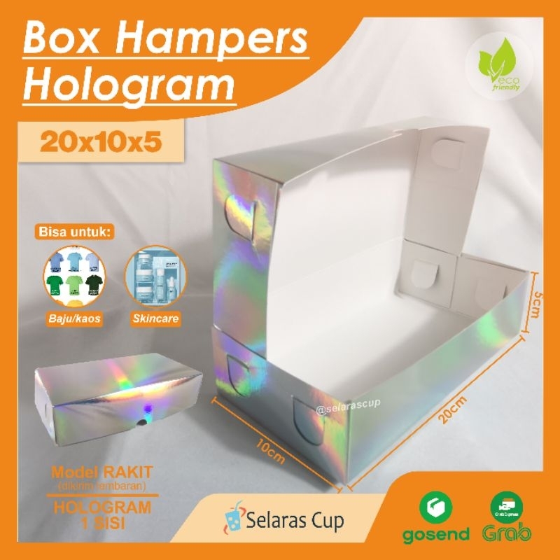 Jual ISI 10 paper lunch box hologram 20x10x5 bisa untuk wadah baju ...