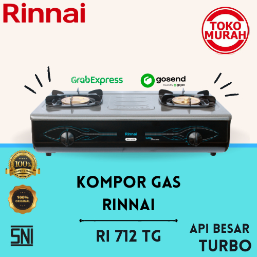 Jual Kompor Gas 2 Tungku RINNAI RI 712 TG Turbo Low Pressure Api Besar ...