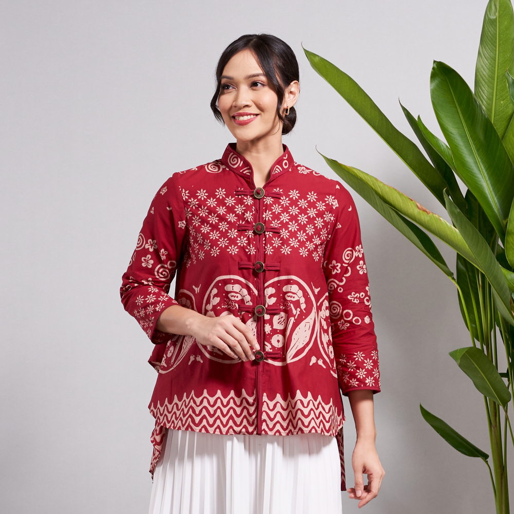 Jual NONA RARA - Amanda Rempah WNG T2385, Baju Batik Kasual Modern ...