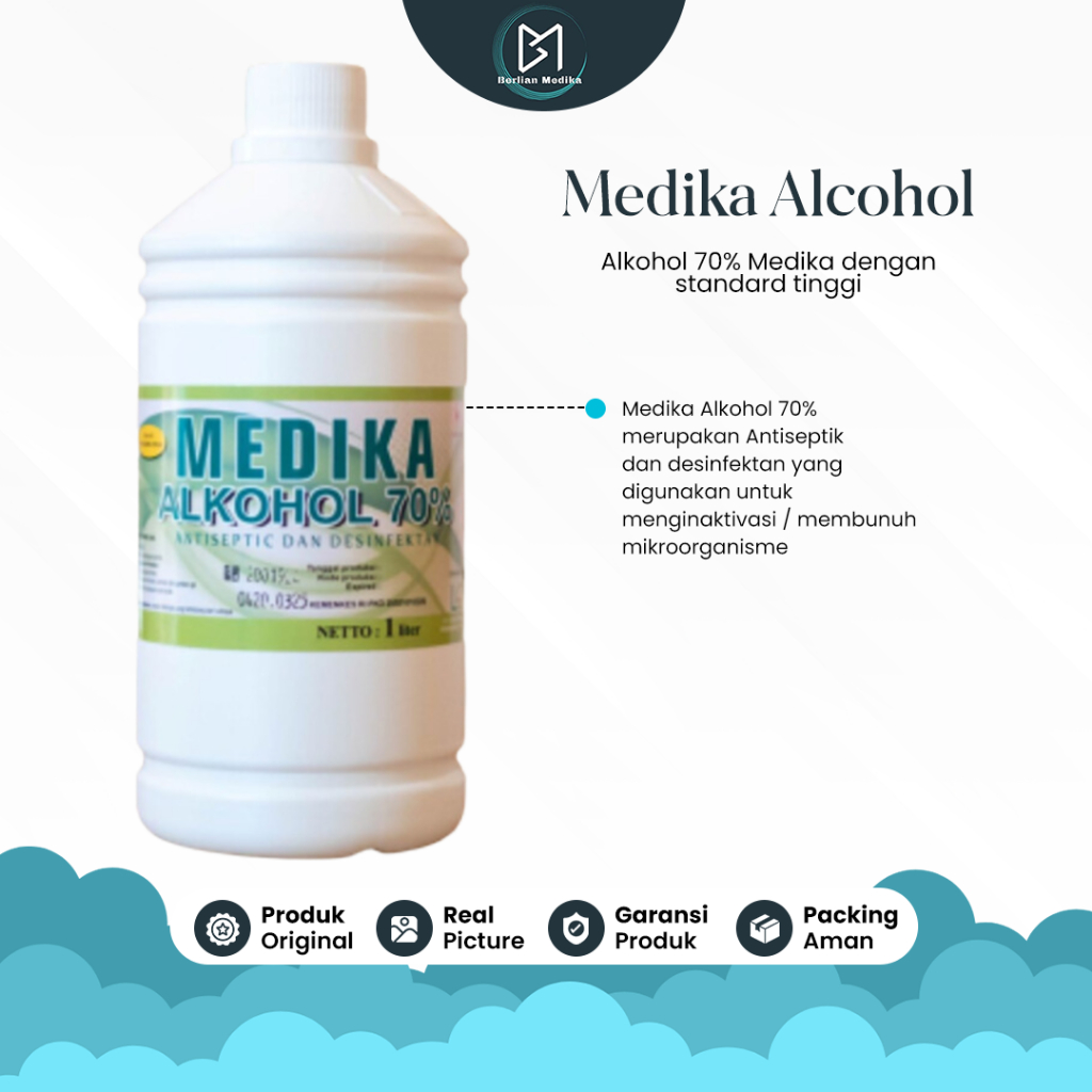 Jual Alkohol 70% 1 Liter Alcohol Medika Antiseptik Dan Desinfektan ...