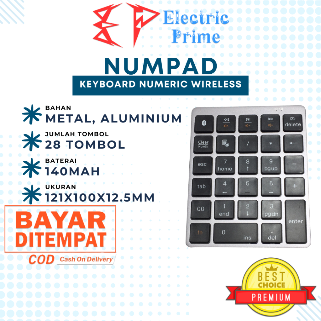 Jual Keypad Mini Wireless TD960 28 Key Rechargerable Numpad Metal ...