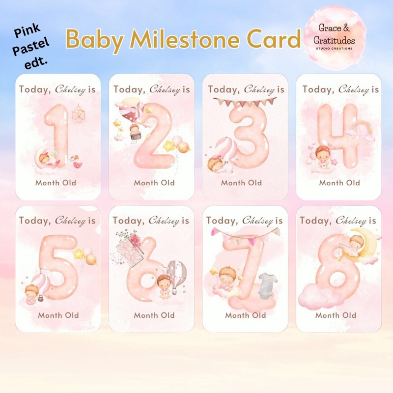 Jual MILESTONE CARD / Kartu selfie bayi CUTE BOY & CUTE GIRL PROPERTI ...