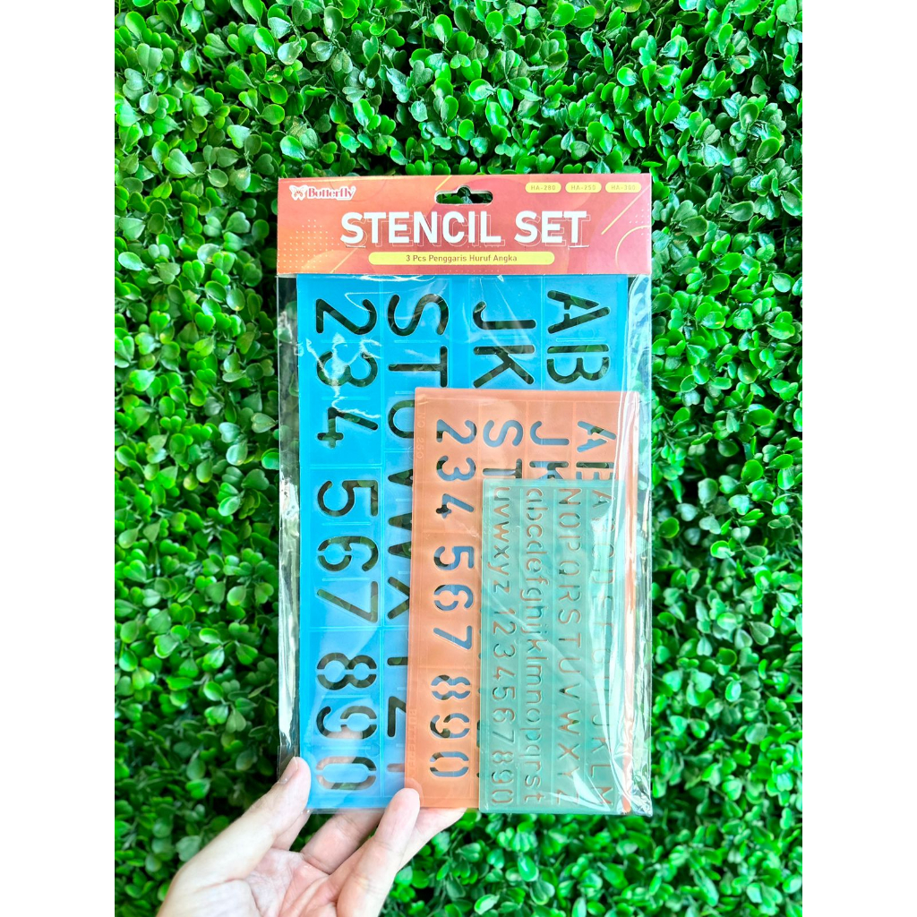Jual Stencil Set Butterfly – Set Penggaris Cetakan Huruf Angka 3 Ukuran ...