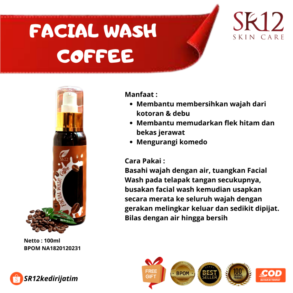 Jual Facial Wash Coffee SR12 Sabun Muka Untuk Flek Hitam | Shopee Indonesia