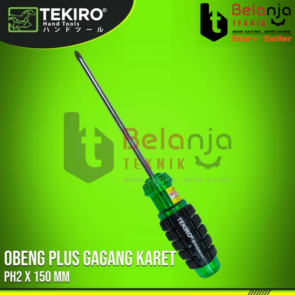 Jual Tekiro Obeng Plus Gagang Karet PH2 X 150 mm Obeng Plus ...