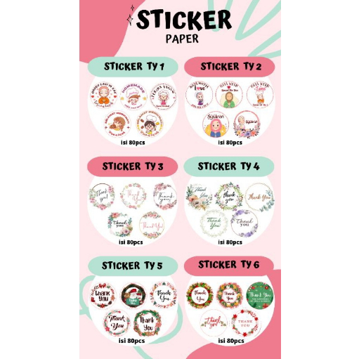 Jual Sticker Paper 2lembar Sticker Ied Mubarak Thank you Sticker ...