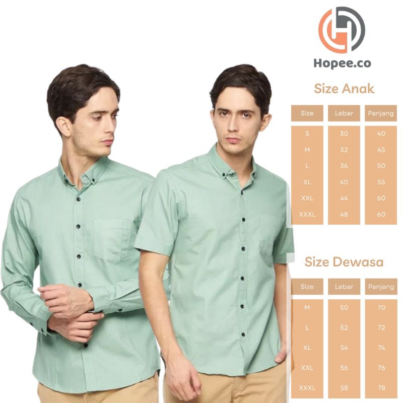 Jual hem kemeja tosca hijau mint hijau sage softgreen hijau muda pria polos lengan panjang dan ...