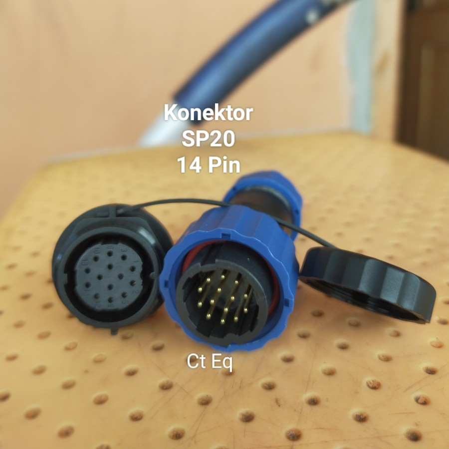 Jual Konektor SP20 14 Pin Plug n Socket IP68 Panel Mount konektor ...
