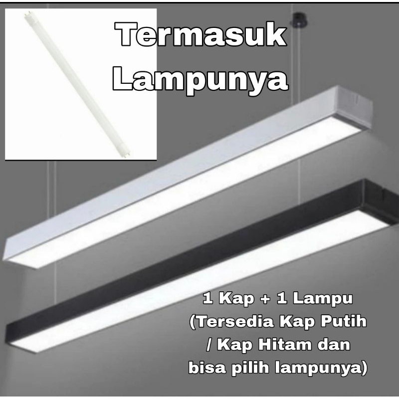 Jual Kap Lampu TL Linear 1x18 120cm + Lampu | Shopee Indonesia