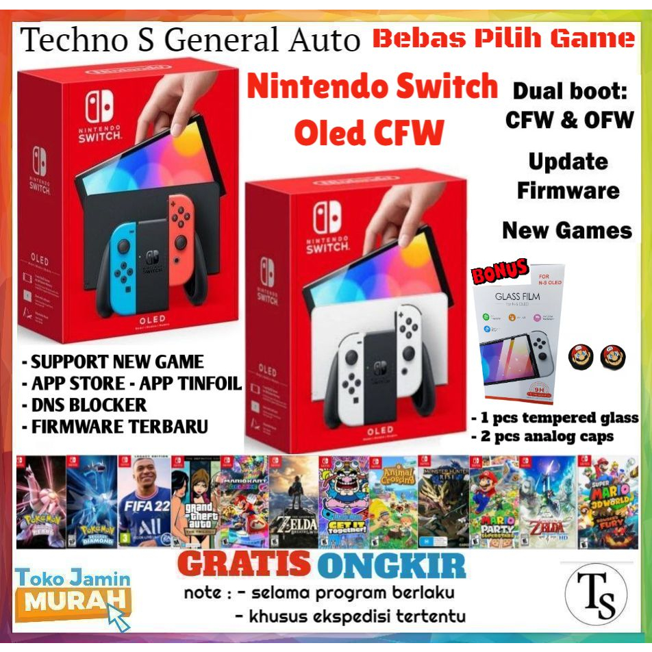 Jual Nintendo Switch Oled Cfw Full Game 128gb 256gb 512gb 1tb Console