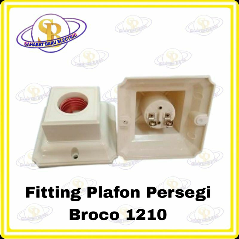 Jual Broco Fitting Plafon Persegi 1210 Cream / Fitting Lampu Plafon E27 ...