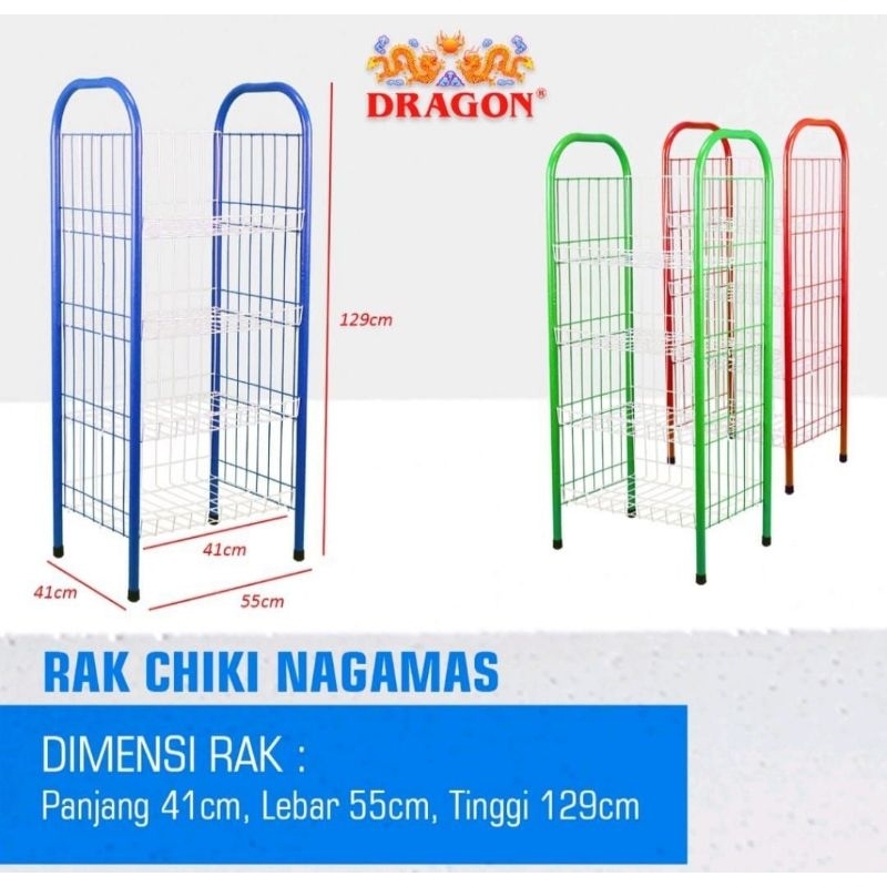 Jual RAK CIKI 4 SUSUN RAK JUALAN SNACK RAK MAKANAN DRAGON 4 SUSUN ...