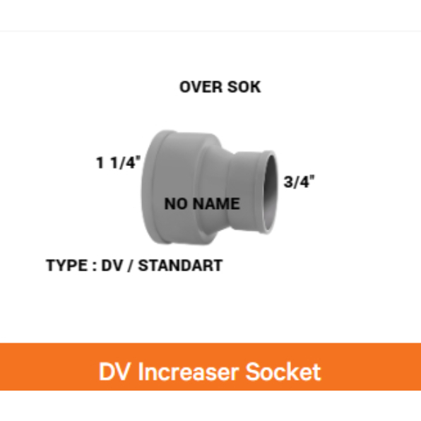 Jual OVERSOK OVER SOK 11/4'' X 3/4'' DV SOCKET INCREASER SOK PIPA PVC ...