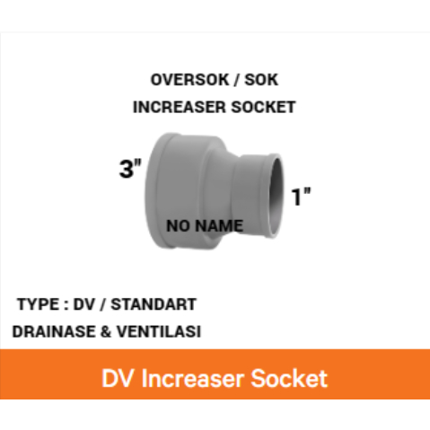 Jual OVERSOK 3'' X 1'' OVER SOK SAMBUNGAN PIPA PVC PRALON SOCKET ...