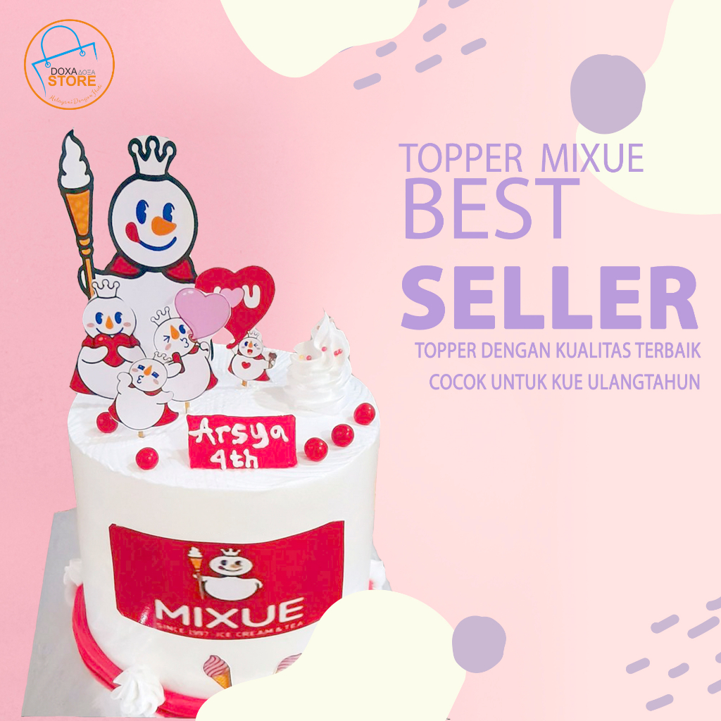 Jual Topper Cake Happy Birthday Costum MIXUE 02 Hiasan Kue | Shopee ...