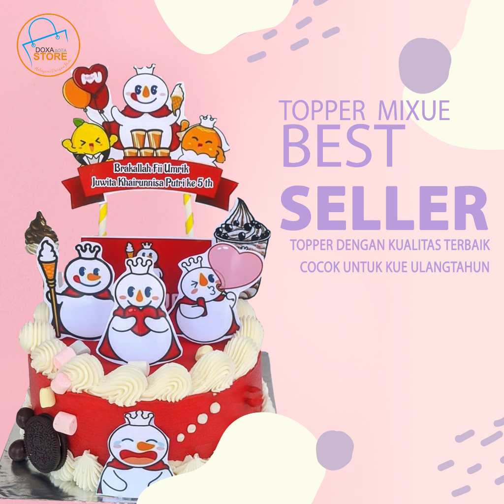 Jual Topper Cake Happy Birthday Costum MIXUE 06 Hiasan Kue | Shopee ...