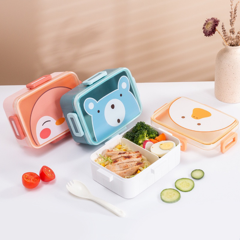 Jual Lunch Box Kotak Makan Anak Animal | Snack Box Anak Duck Bear ...