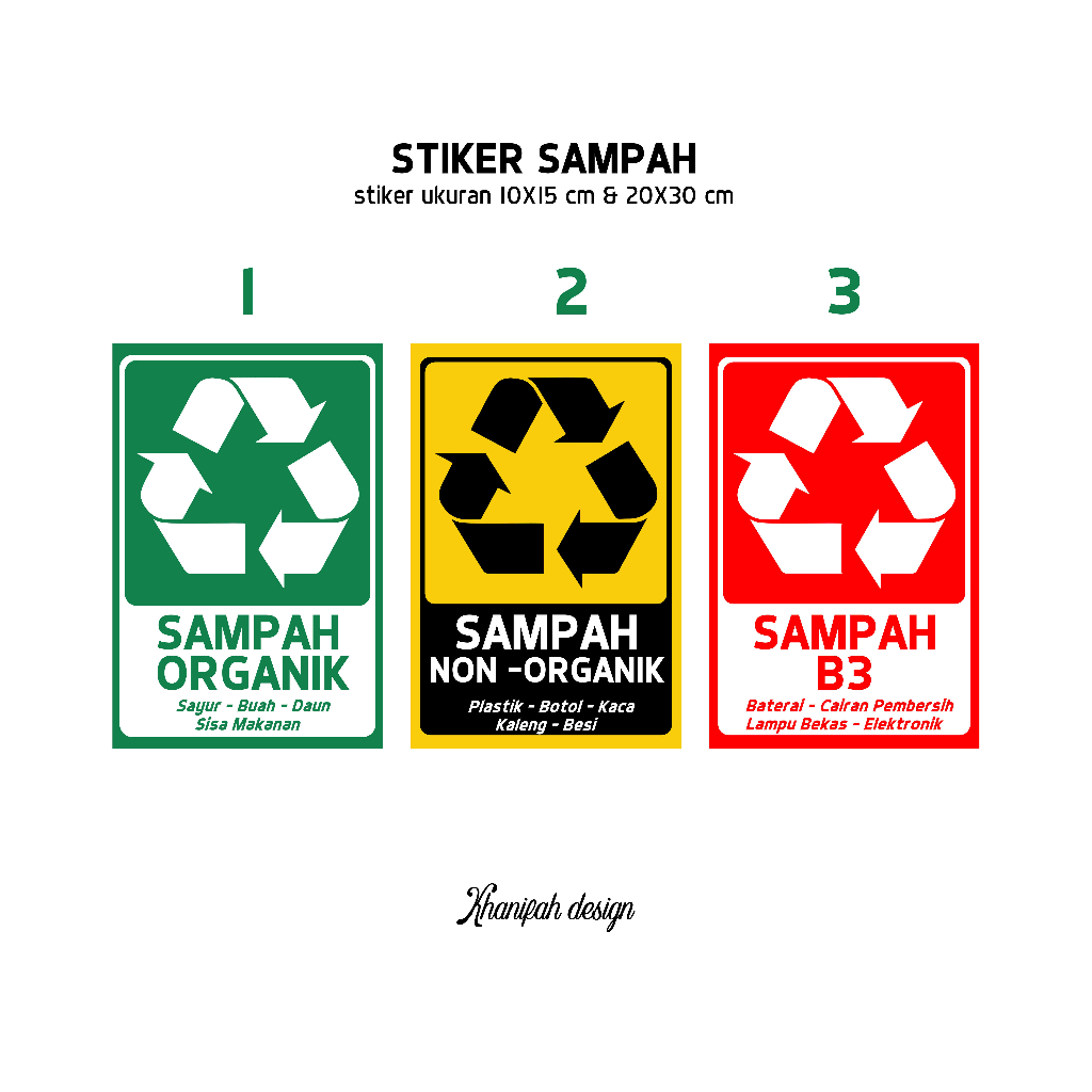 Jual Sticker Tempat Sampah Organik Non Organik by khanifah design ...