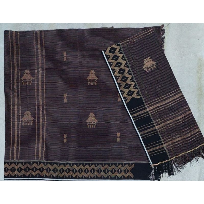 Jual Set uis nipes lurik banang sutra motif Rumah adat | Shopee Indonesia