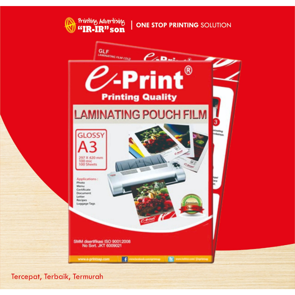 Jual E PRINT LAMINATING POUCH FILM GLOOSY A3 | Shopee Indonesia