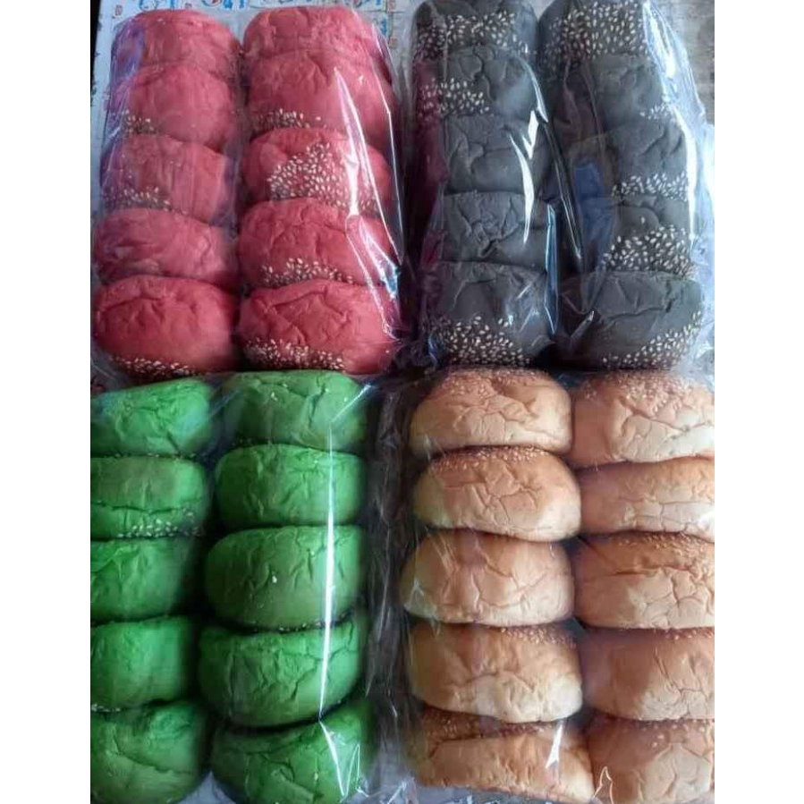 Jual ROTI BURGER BESAR ISI 5 BUAH DENGAN VARIAN WARNA | Shopee Indonesia